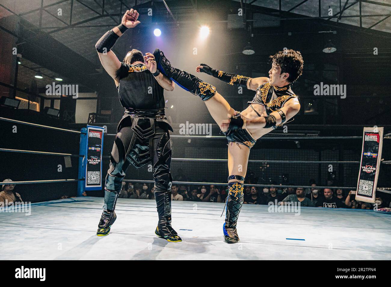 Bangkok, Thailand. 20th May, 2023. Wrestlers Shivam and Monomoth seen ...
