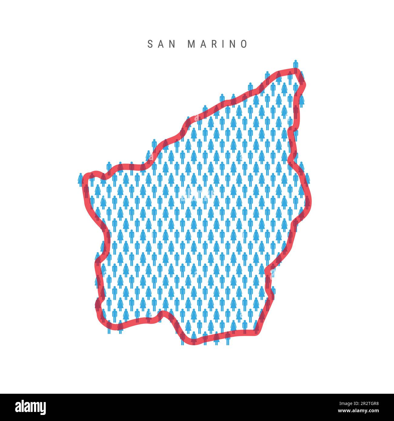 San Marino population map. Stick figures Most Serene Republic people ...