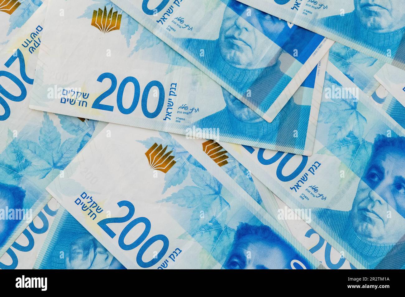 Heap Pile of NIS 200 New Israeli Shekels banknotes. Wallpaper of ...