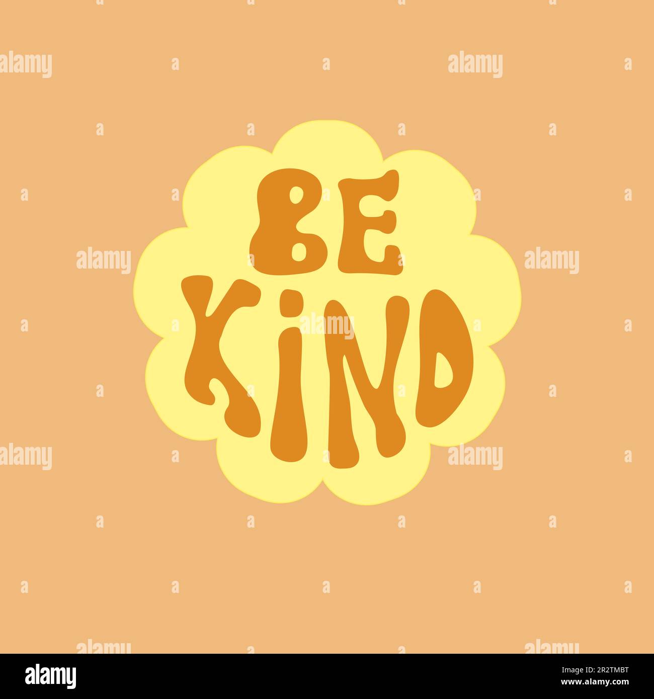 Be kind lettering in groovy style isolated design Stock Vector Image ...
