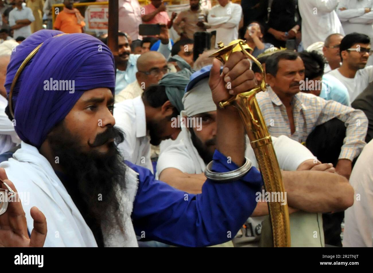 May 21, 2023, New Delhi, Delhi, India: Sikh Nihangs Worrier carry sword ...