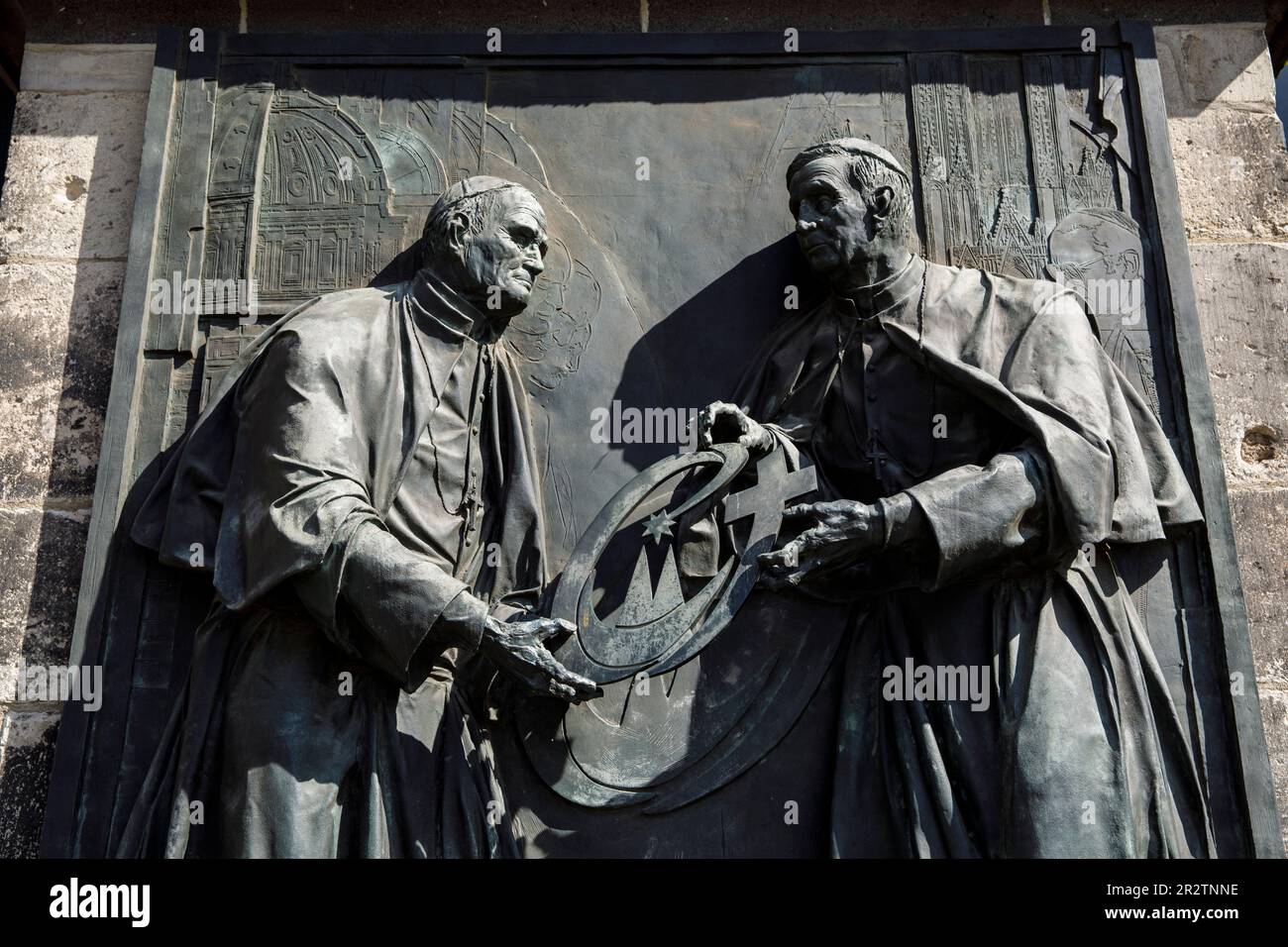 relief on the south side of the cathedral commemorates the 20th World ...
