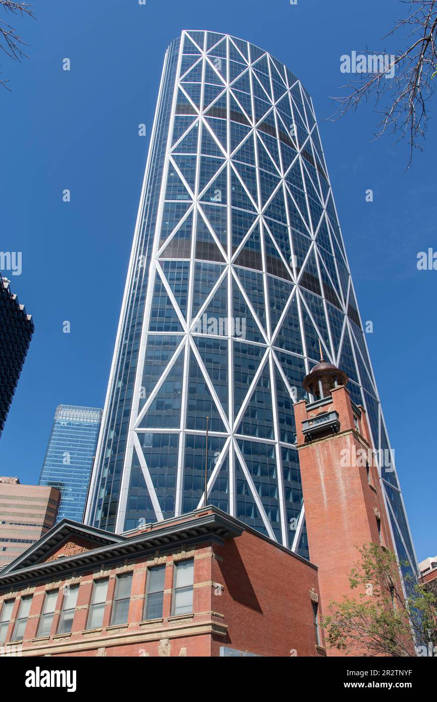 Calgary, AB, Canada-August 2022; Low angle view of Calgary Fire Hall No ...