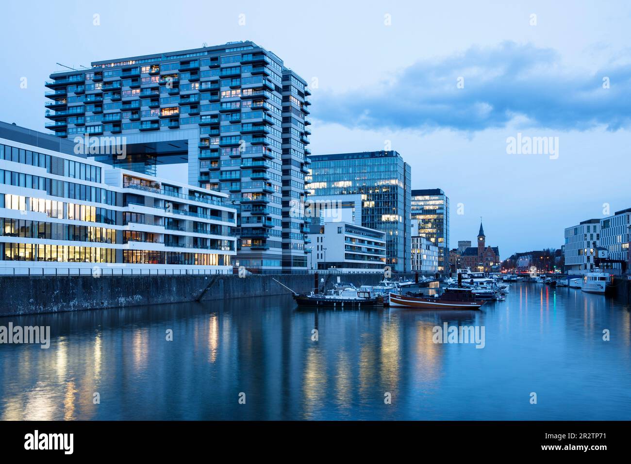 the Crane Houses in the Rheinau harbour, in the background the old ...
