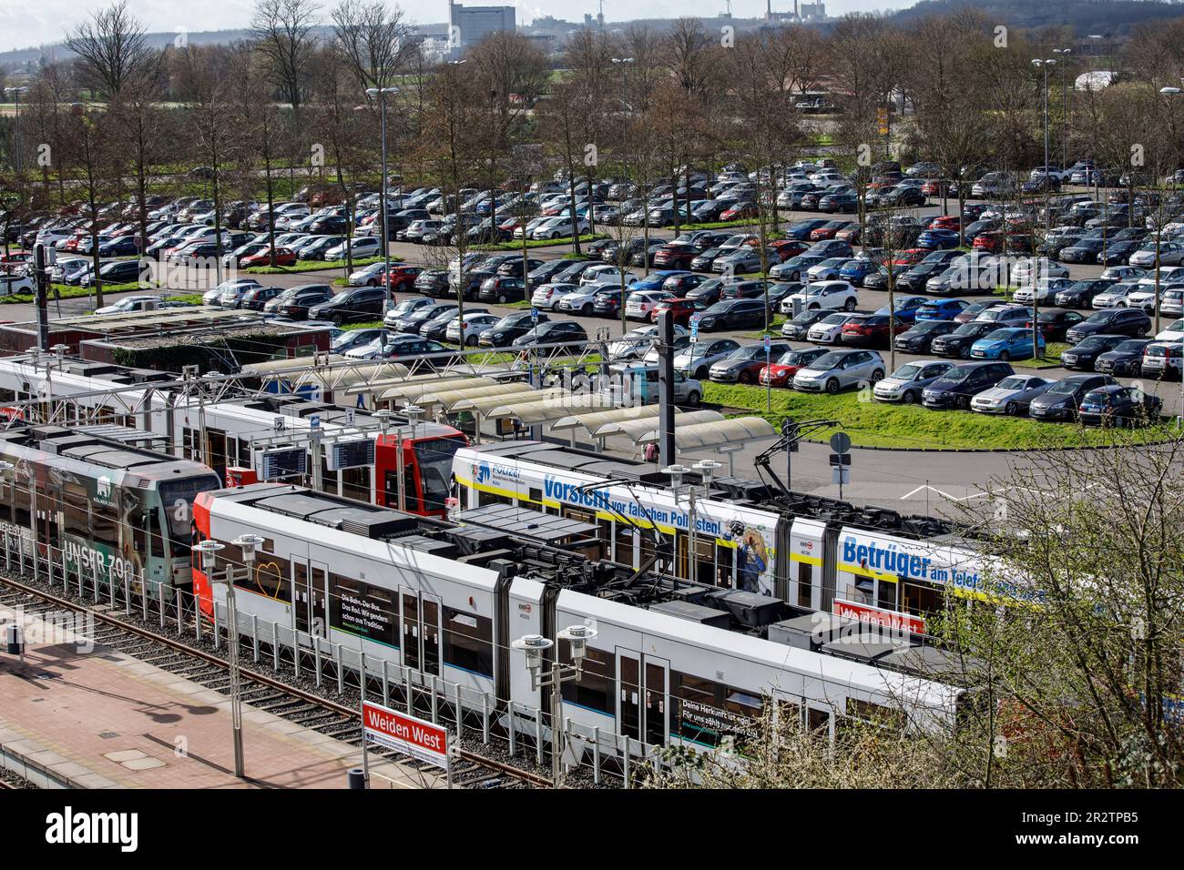 Germany, Cologne, Park and Ride car park Weiden-West at the Aachener ...