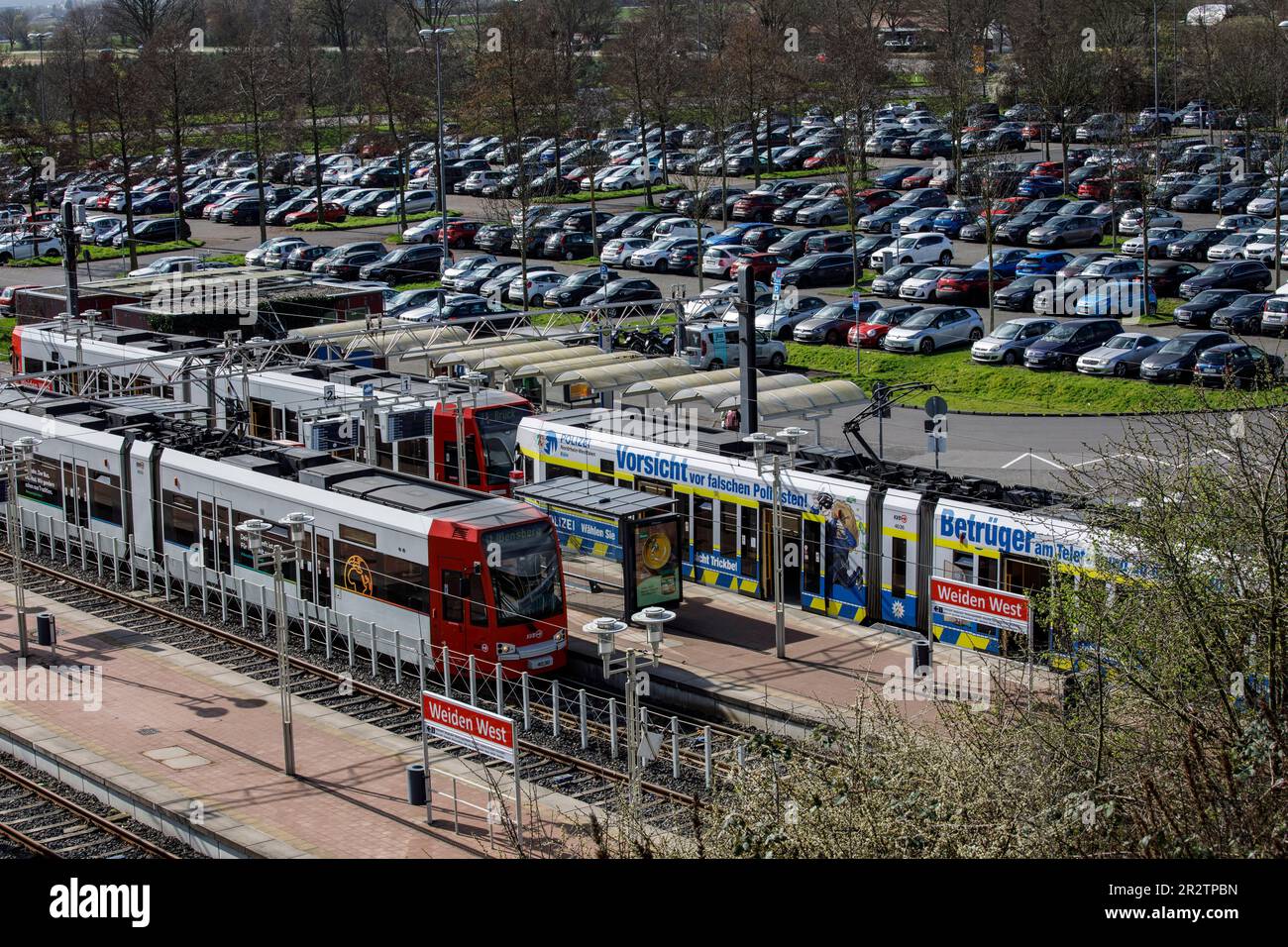 Germany, Cologne, Park and Ride car park Weiden-West at the Aachener ...