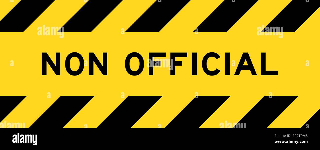 Yellow and black color with line striped label banner with word non ...