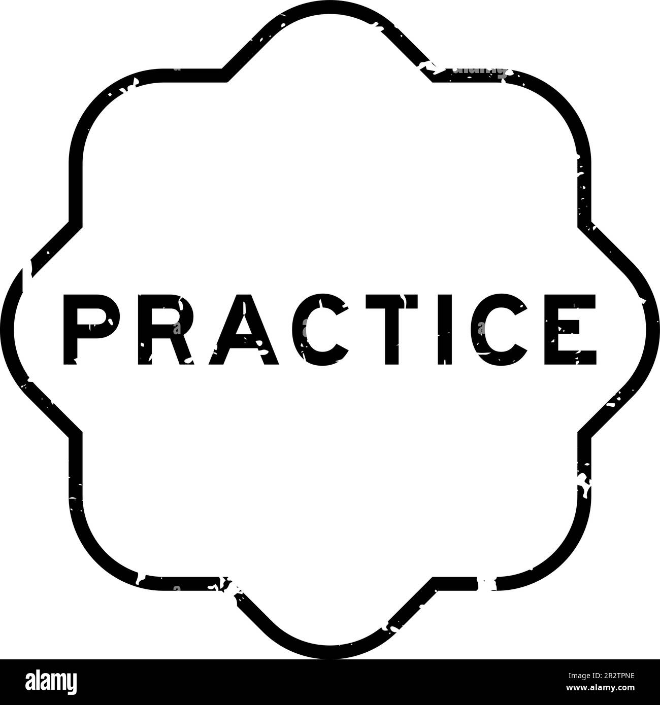 Grunge black practice word rubber seal stamp on white background Stock ...
