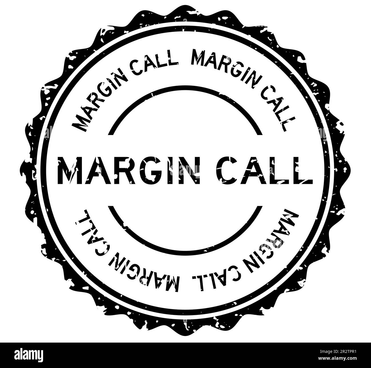 Grunge black margin call word round rubber seal stamp on white ...