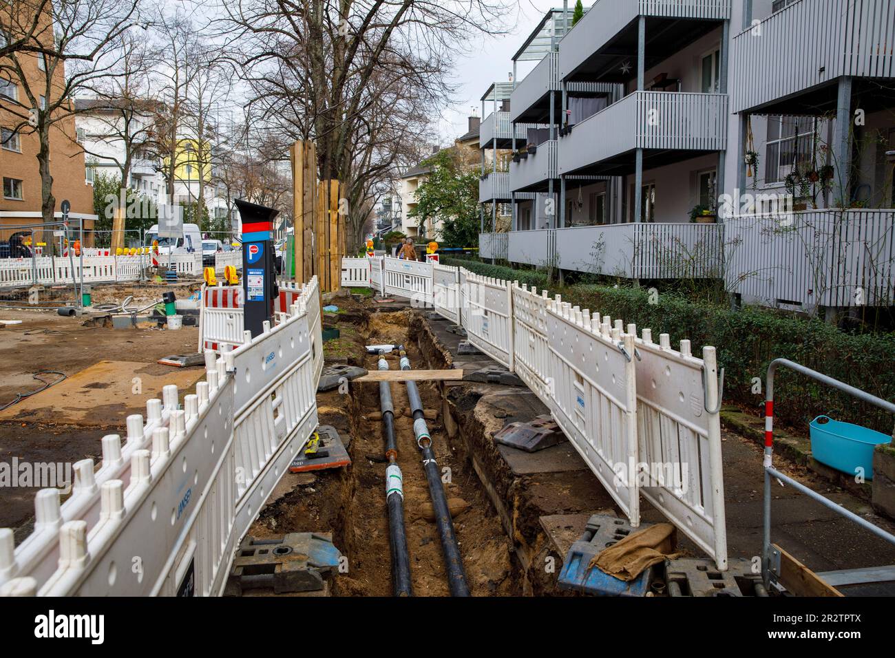 construction work on the district heating network in Clever street ...