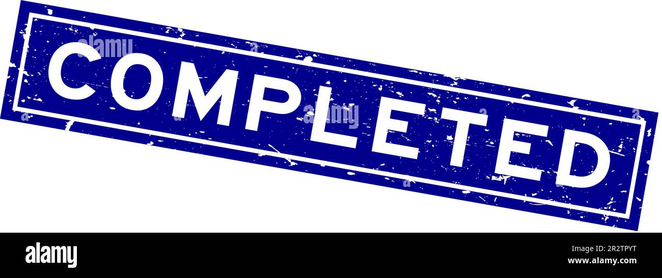 Grunge blue completed word square rubber seal stamp on white background Stock Vector Image & Art ...