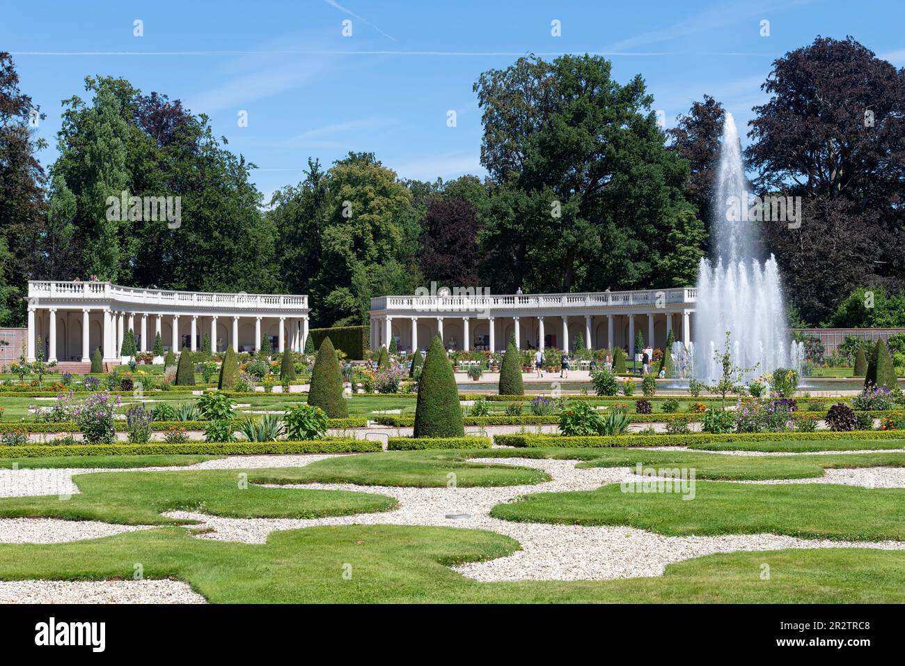Apeldoorn, the Netherlands-July 2022; View over the symmetric baroque ...