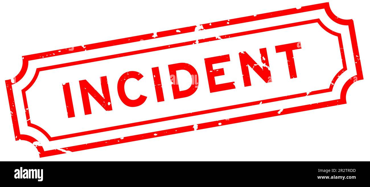 Grunge red incident word rubber seal stamp on white background Stock ...