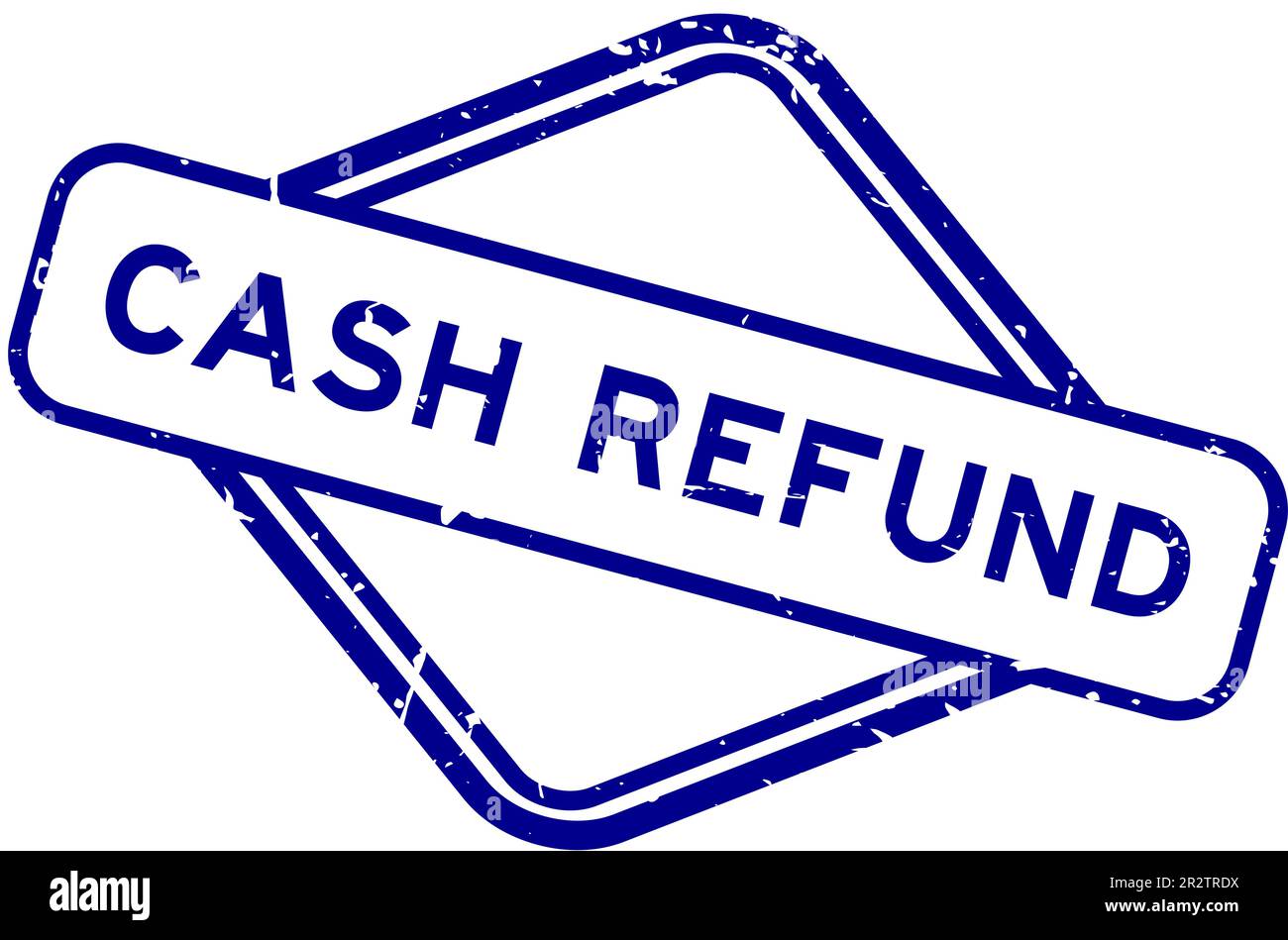 Grunge blue cash refund word rubber seal stamp on white background ...