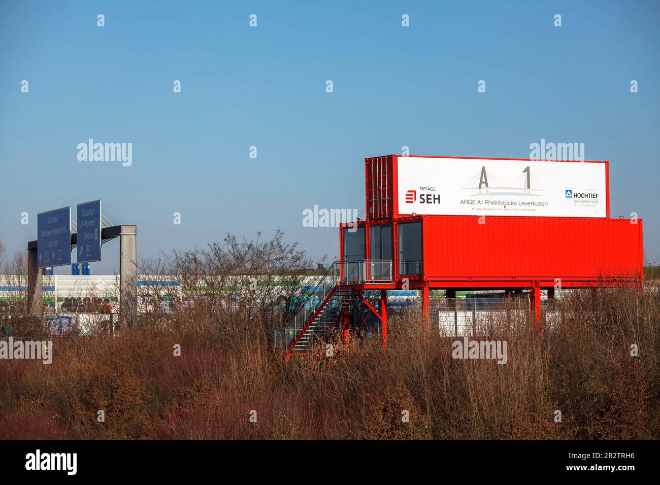construction site of the new river Rhine bridge of the Autobahn A1 ...
