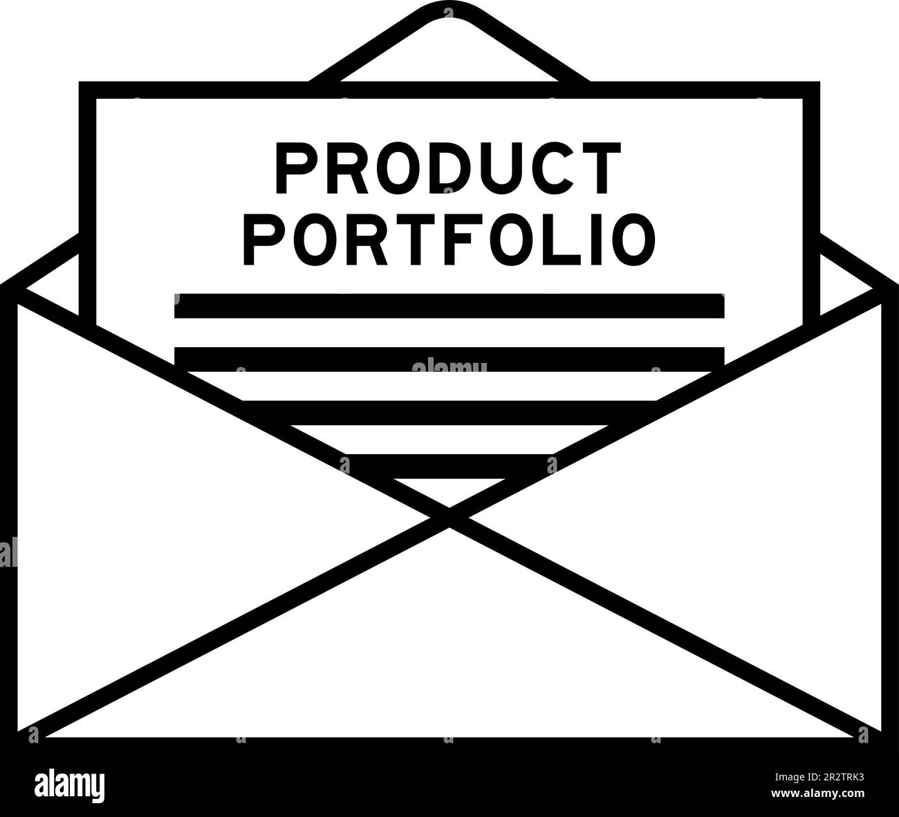 Envelope and letter sign with word product portfolio as the headline ...