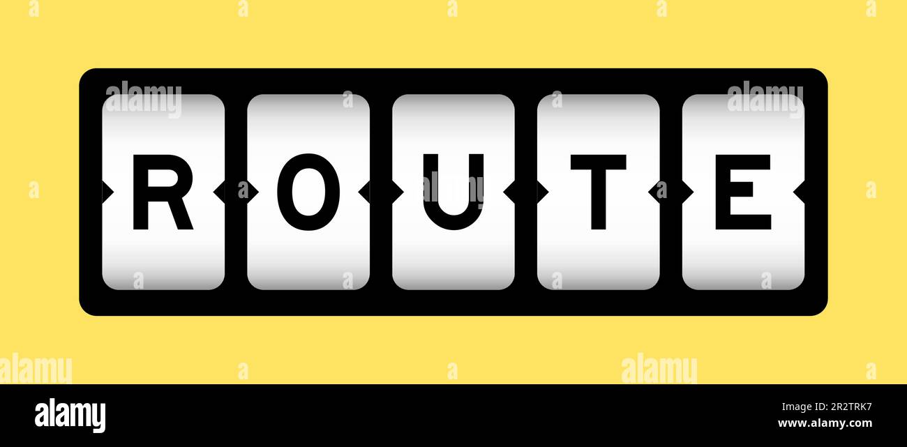 Black color in word route on slot banner with yellow color background ...