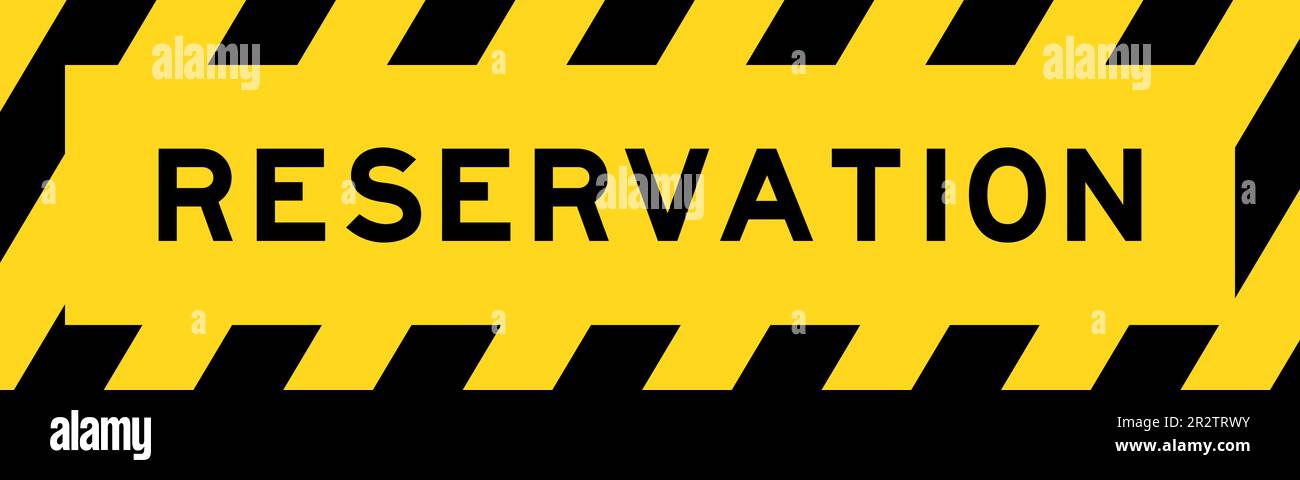 Yellow and black color with line striped label banner with word ...