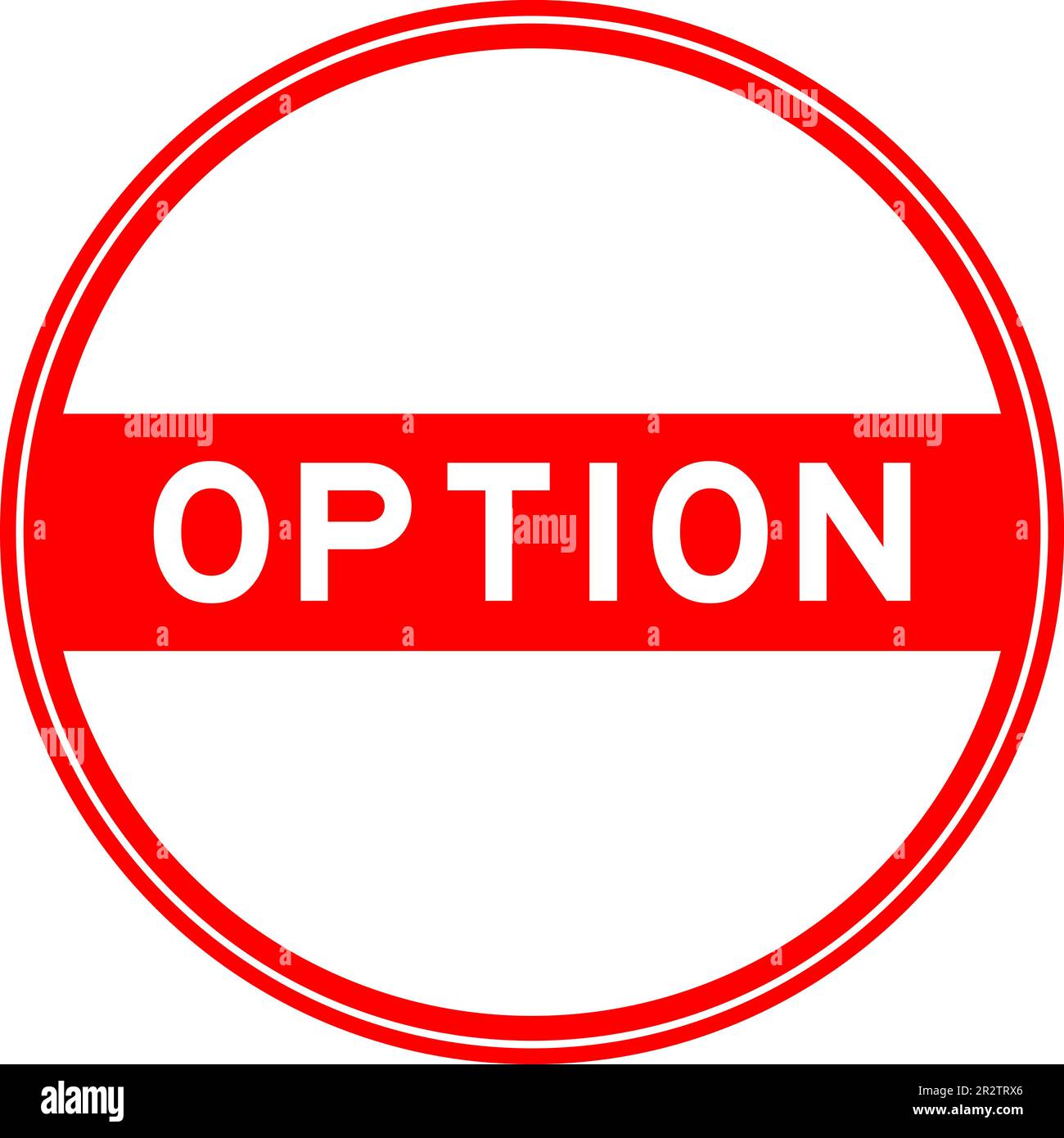 Red color round seal sticker in word option on white background Stock ...