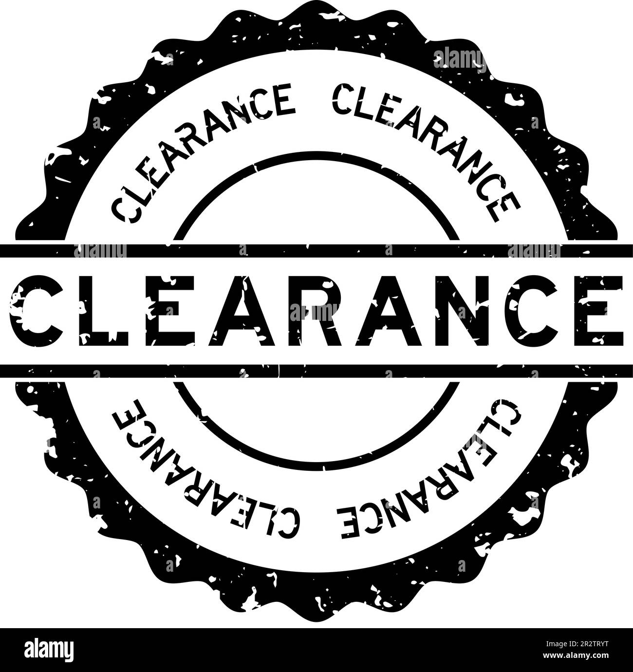 Grunge black clearance word round rubber seal stamp on white background ...