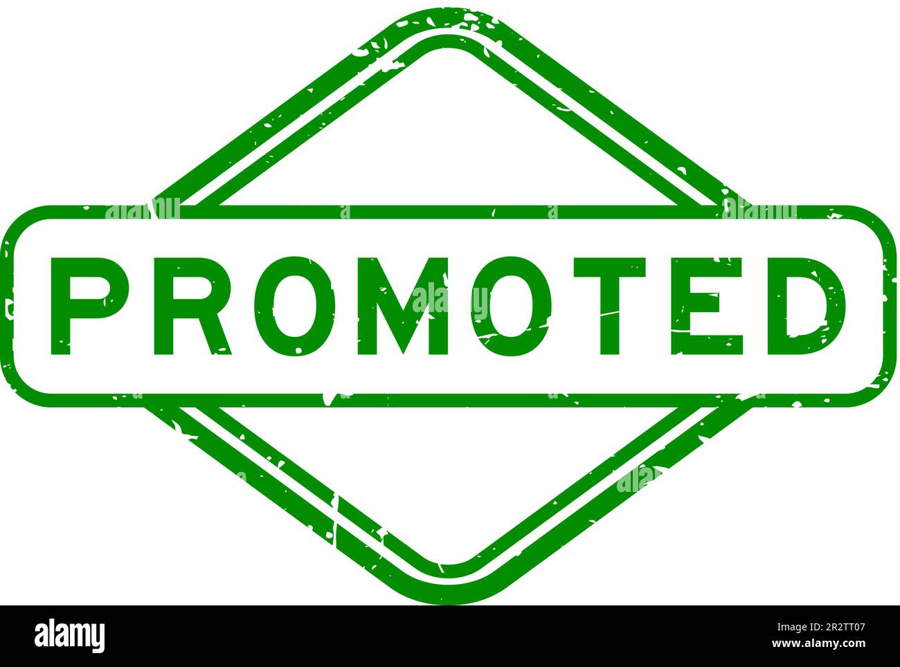 Grunge green promoted word rubbber seal stamp on white background Stock Vector Image & Art - Alamy