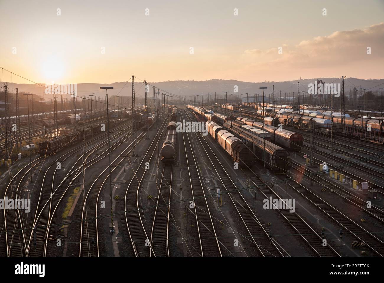 railroad shunting yard in Hagen-Vorhalle, freight trains, Hagen, North ...