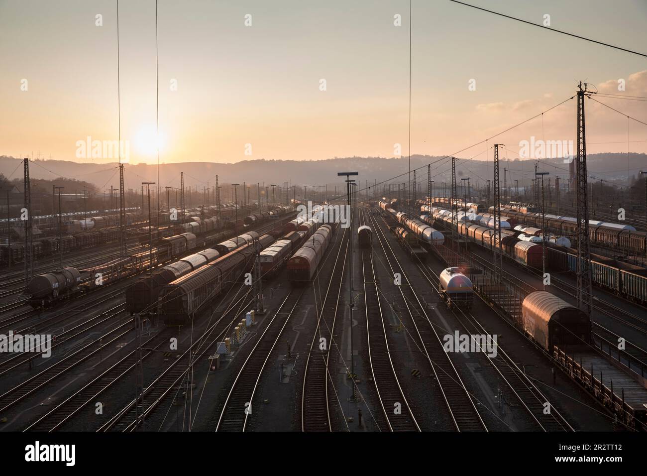 railroad shunting yard in Hagen-Vorhalle, freight trains, Hagen, North ...