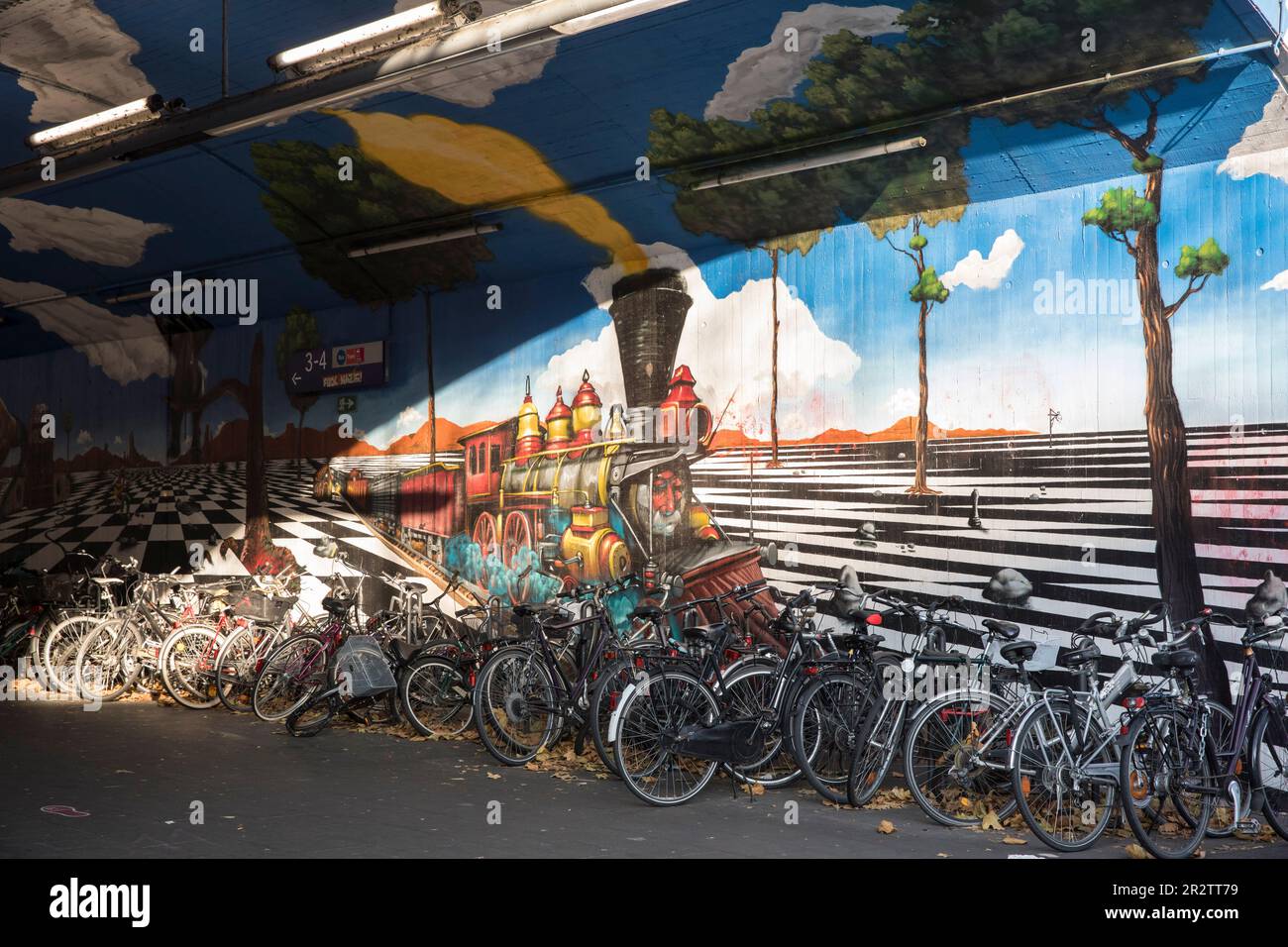 mural painting at the underpass at Ehrenfeld train station in Ehrenfeld ...