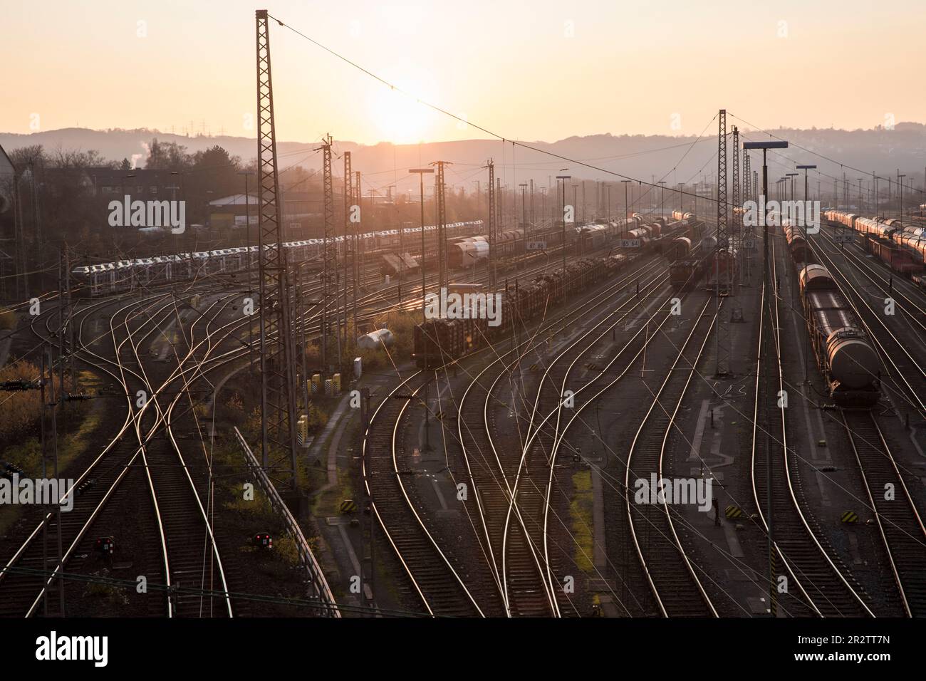 railroad shunting yard in Hagen-Vorhalle, freight trains, Hagen, North ...