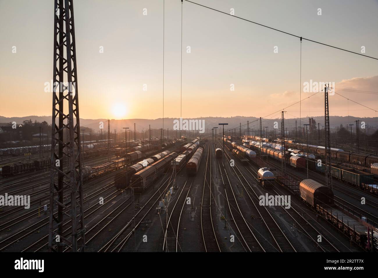 railroad shunting yard in Hagen-Vorhalle, freight trains, Hagen, North ...