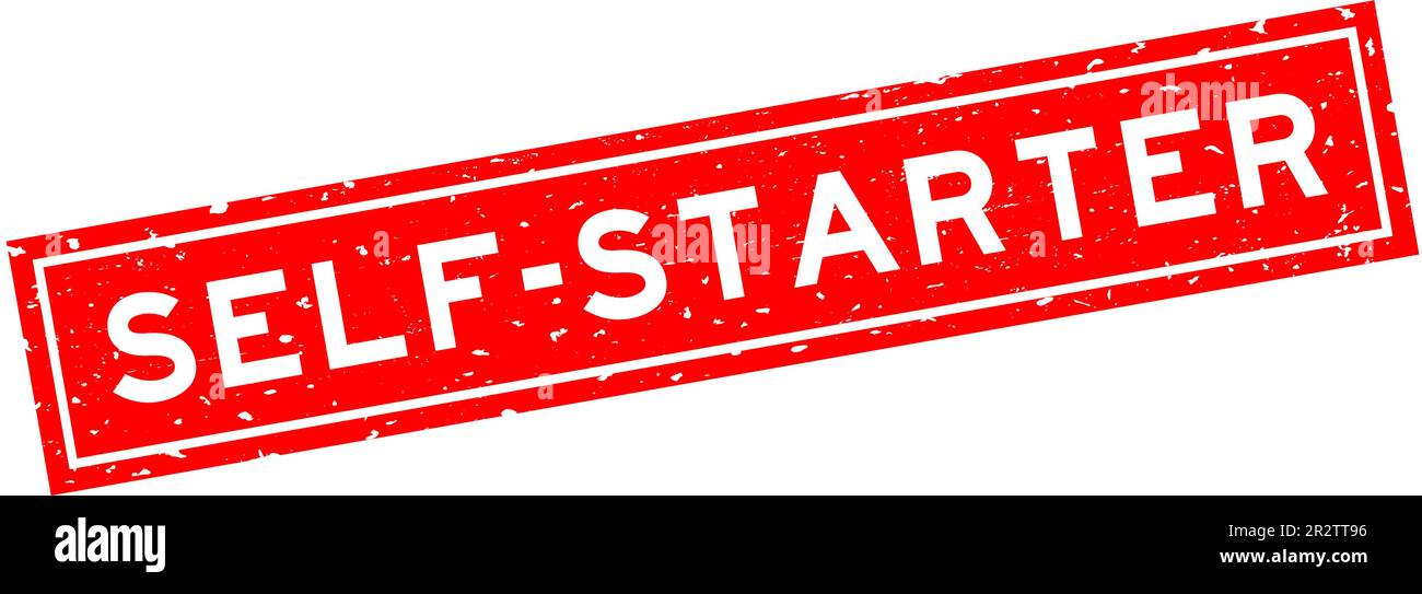 Grunge red self-starter word square rubber seal stamp on white background Stock Vector Image ...
