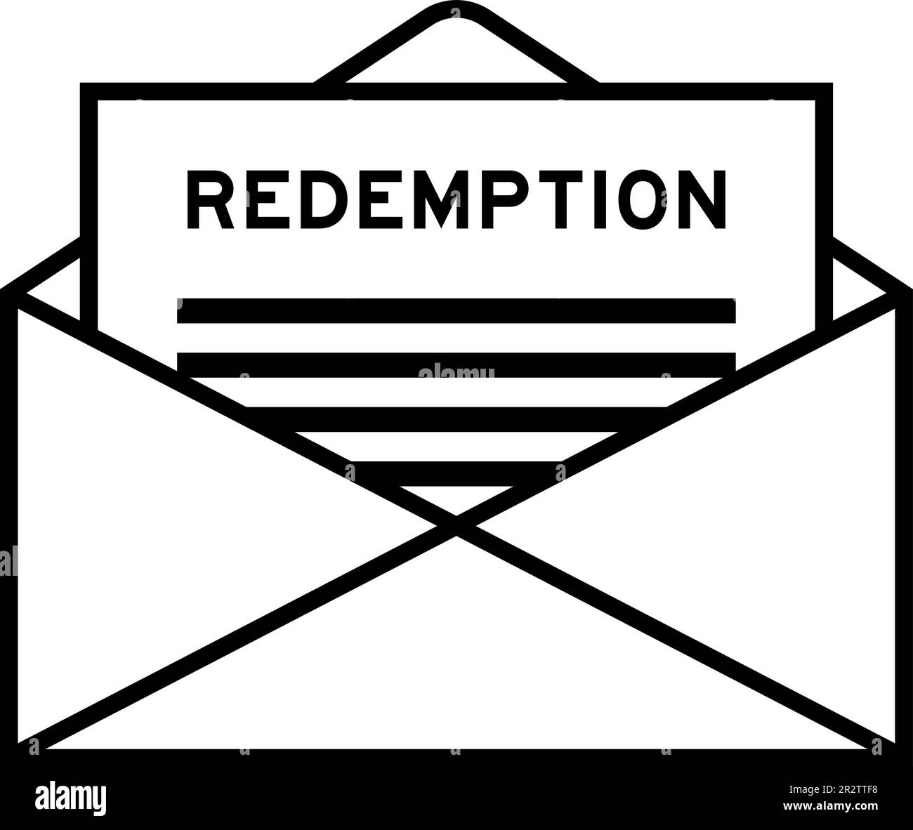 Envelope and letter sign with word redemption as the headline Stock ...