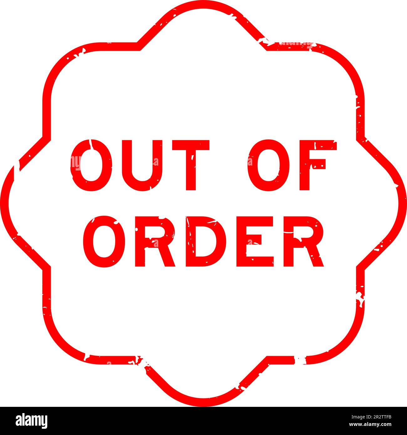 Grunge red out of order word rubber seal stamp on white background Stock Vector Image & Art - Alamy