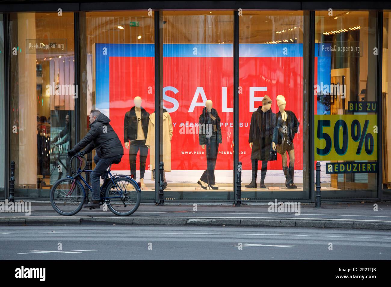sale posters in the shop window of the Peek & Cloppenburg department ...