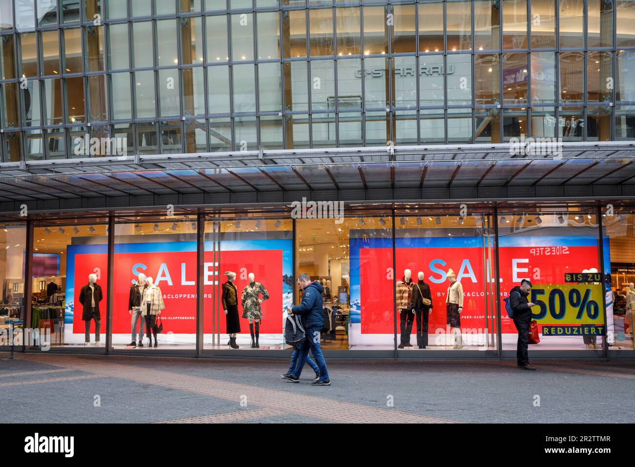 sale posters in the shop window of the Peek & Cloppenburg department ...