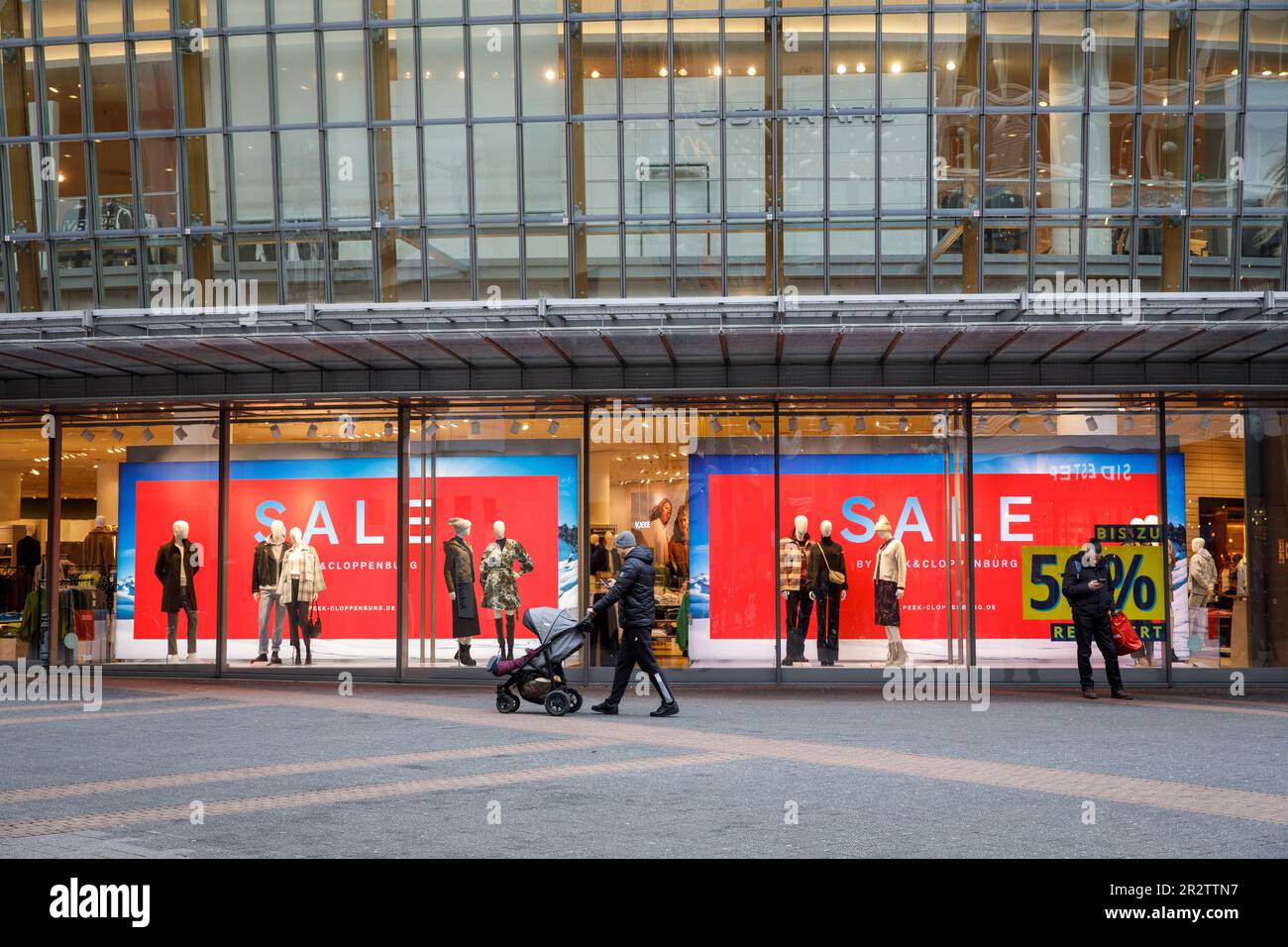 sale posters in the shop window of the Peek & Cloppenburg department ...