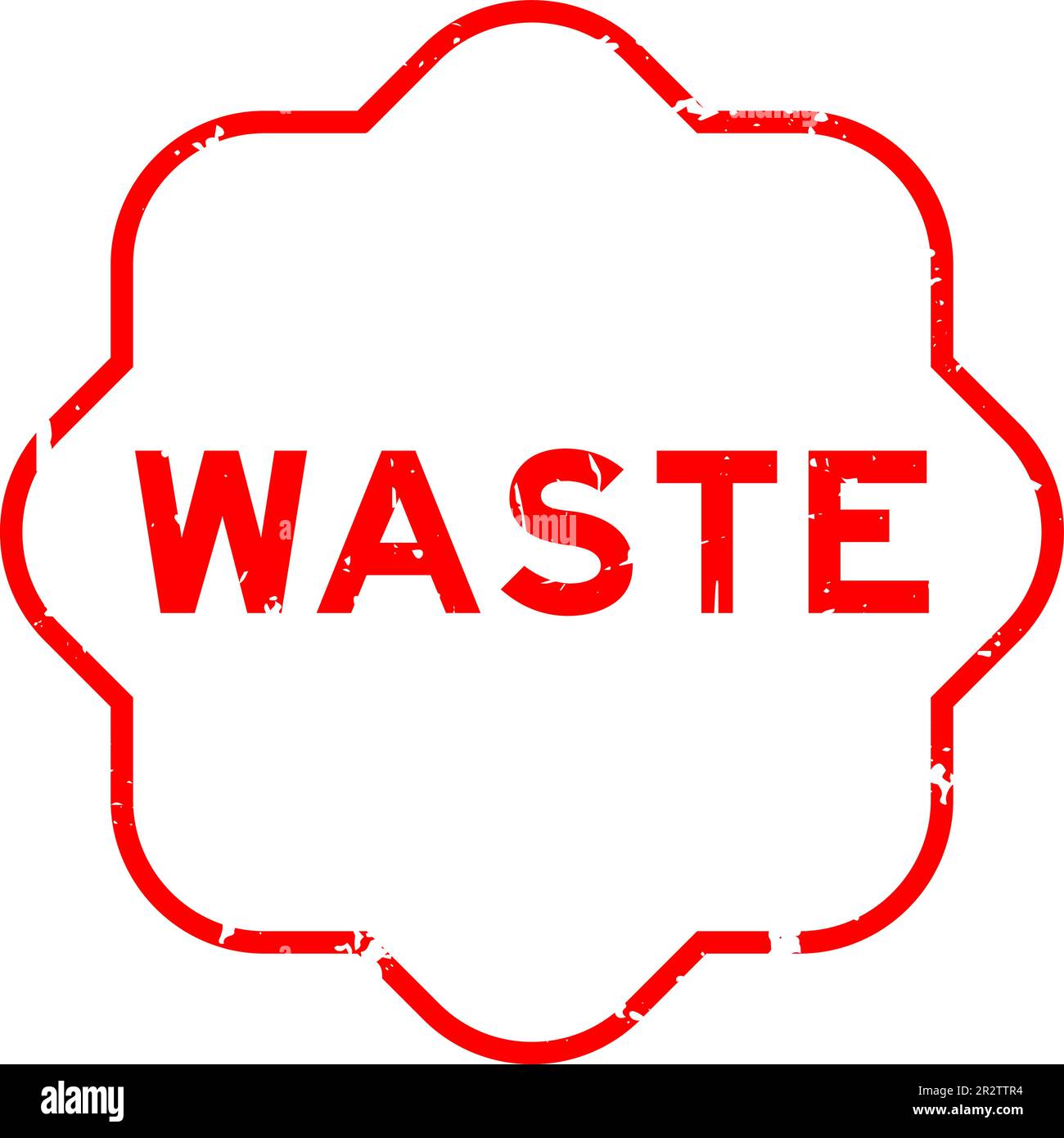 Grunge red waste word rubber seal stamp on white background Stock ...