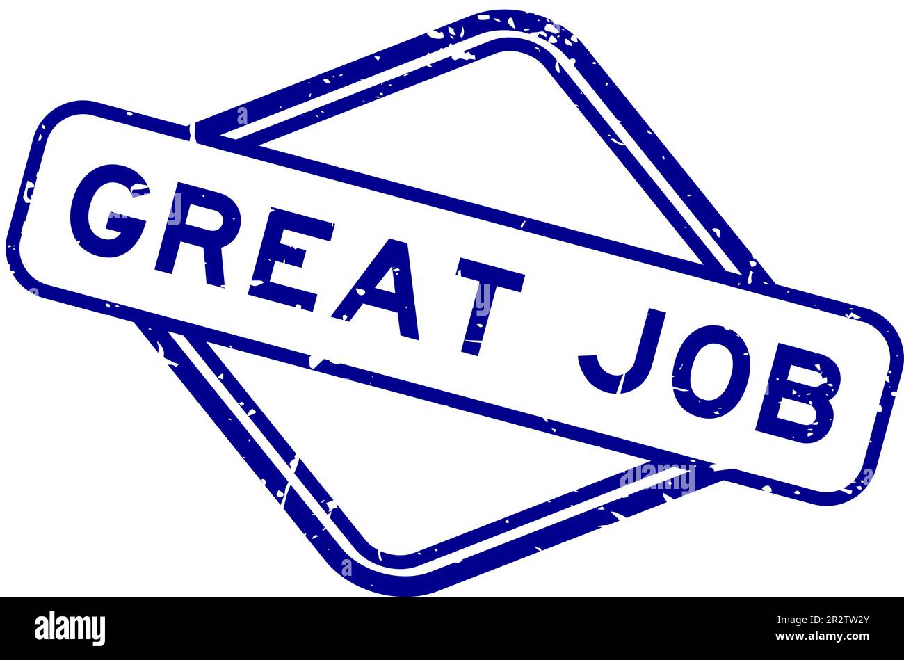 Grunge blue great job word rubber seal stamp on white background Stock ...