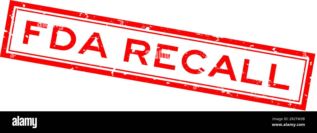 Grunge red FDA recall word square rubber stamp in white background ...