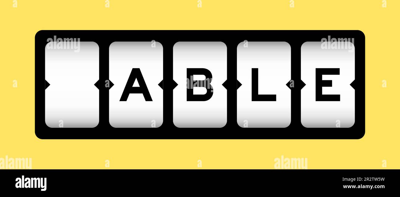 Black color in word able on slot banner with yellow color background ...