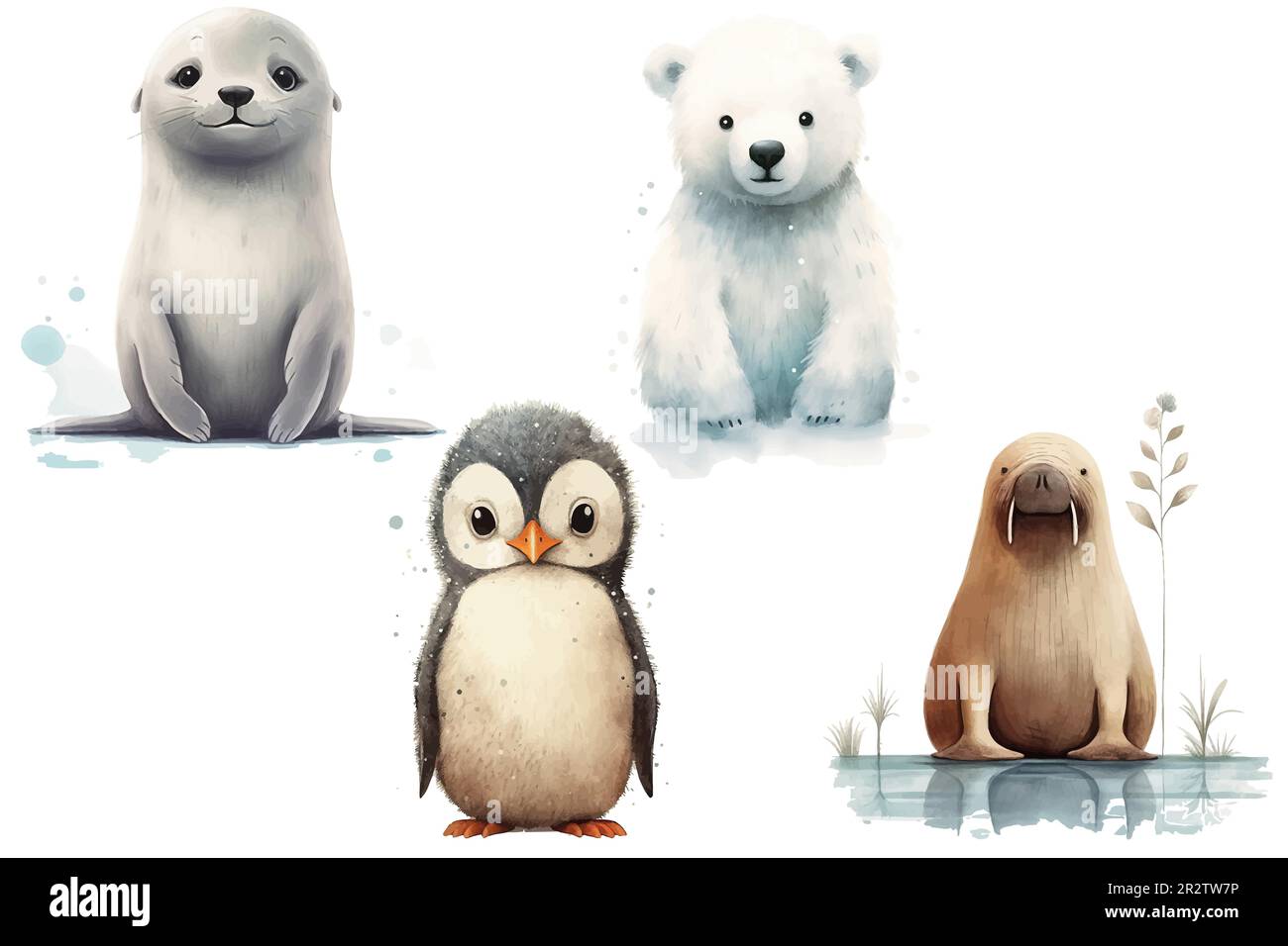 Funny Penguin And Polar Bear