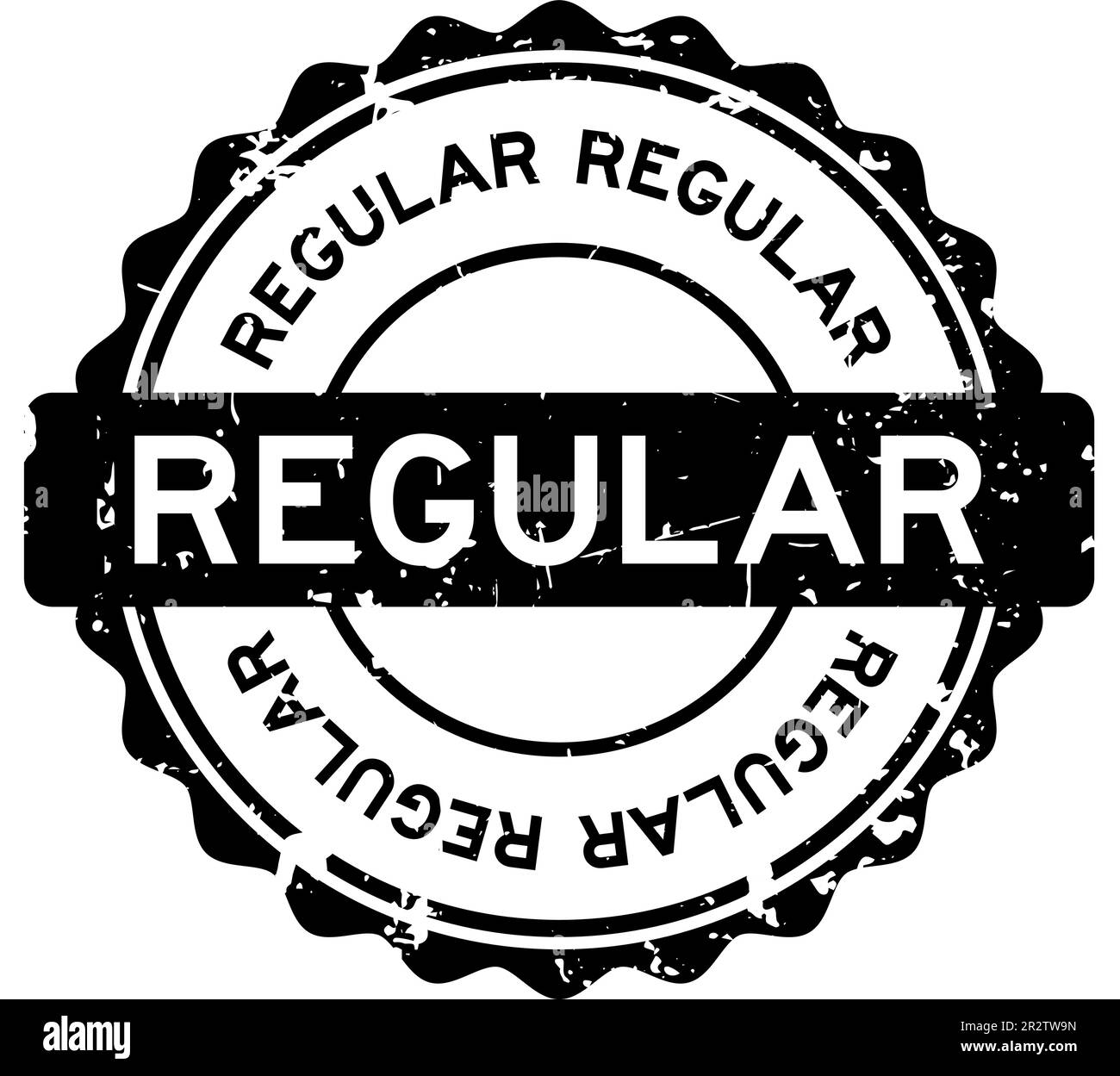Grunge black regular word round rubber seal stamp on white background ...