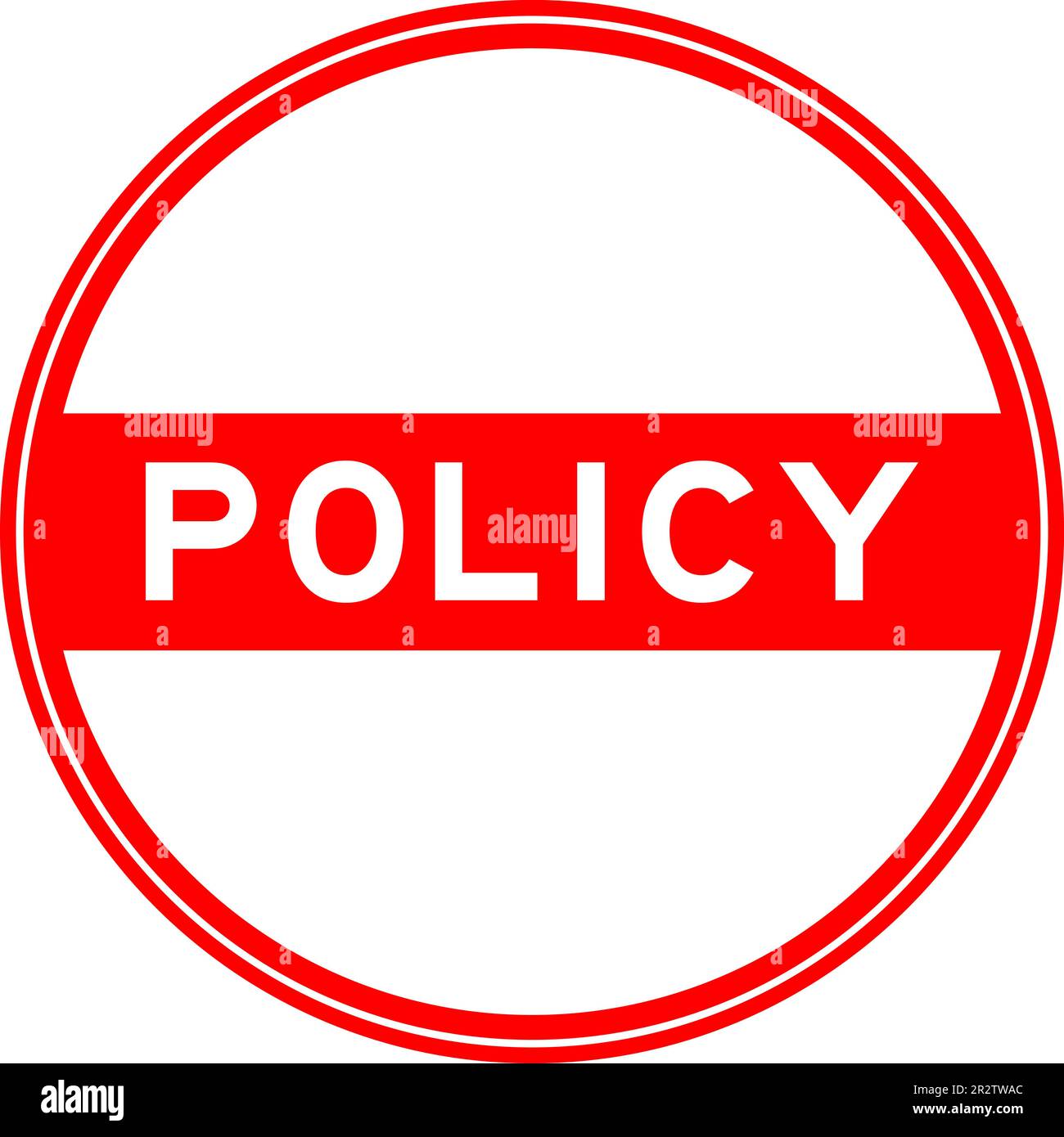 Red color round seal sticker in word policy on white background Stock ...