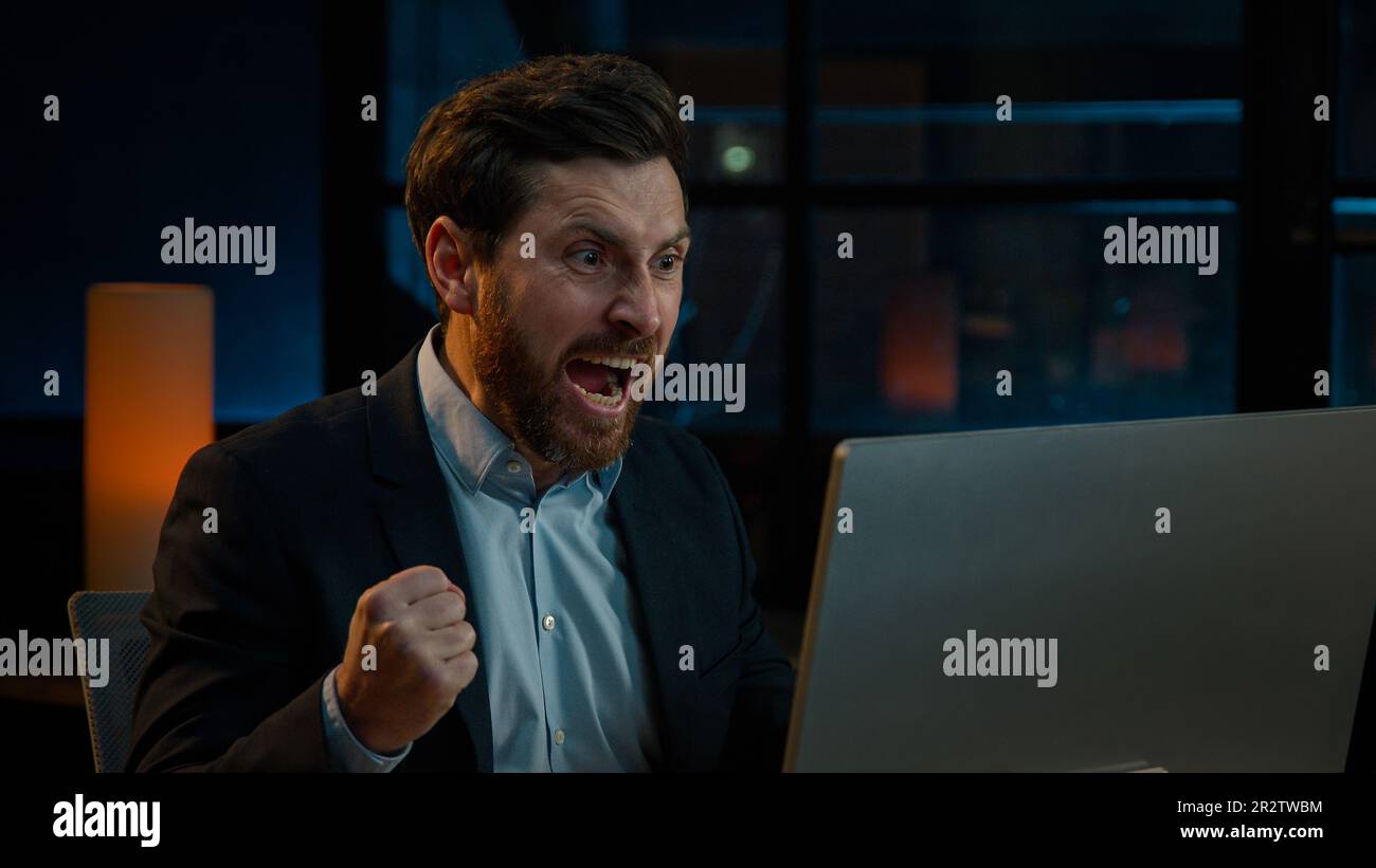 Annoyed angry businessman Caucasian middle-aged 40s man CEO employee ...