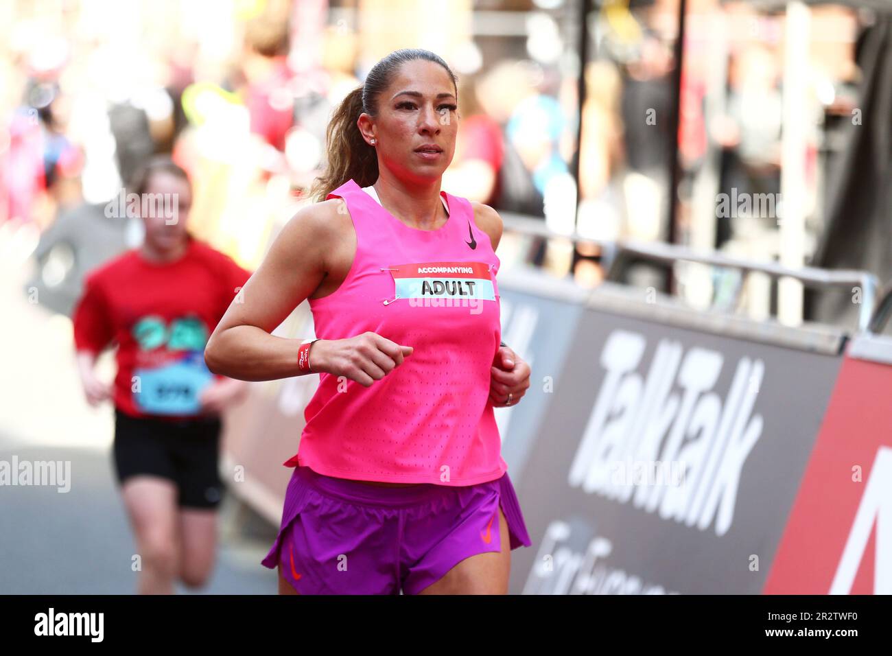 Tania Nell, wife of Sir Mo Farah, competes in the junior run during the ...