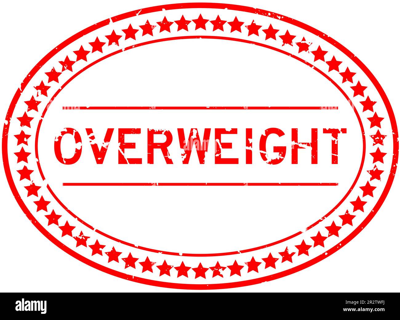 Grunge red overweight word oval rubber seal stamp on white background Stock Vector Image & Art ...
