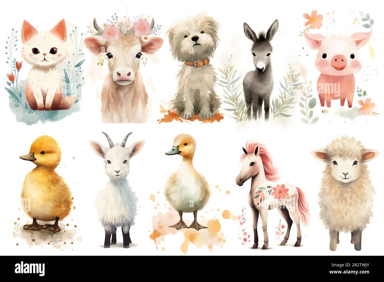 Cute Baby Farm Animals Clipart