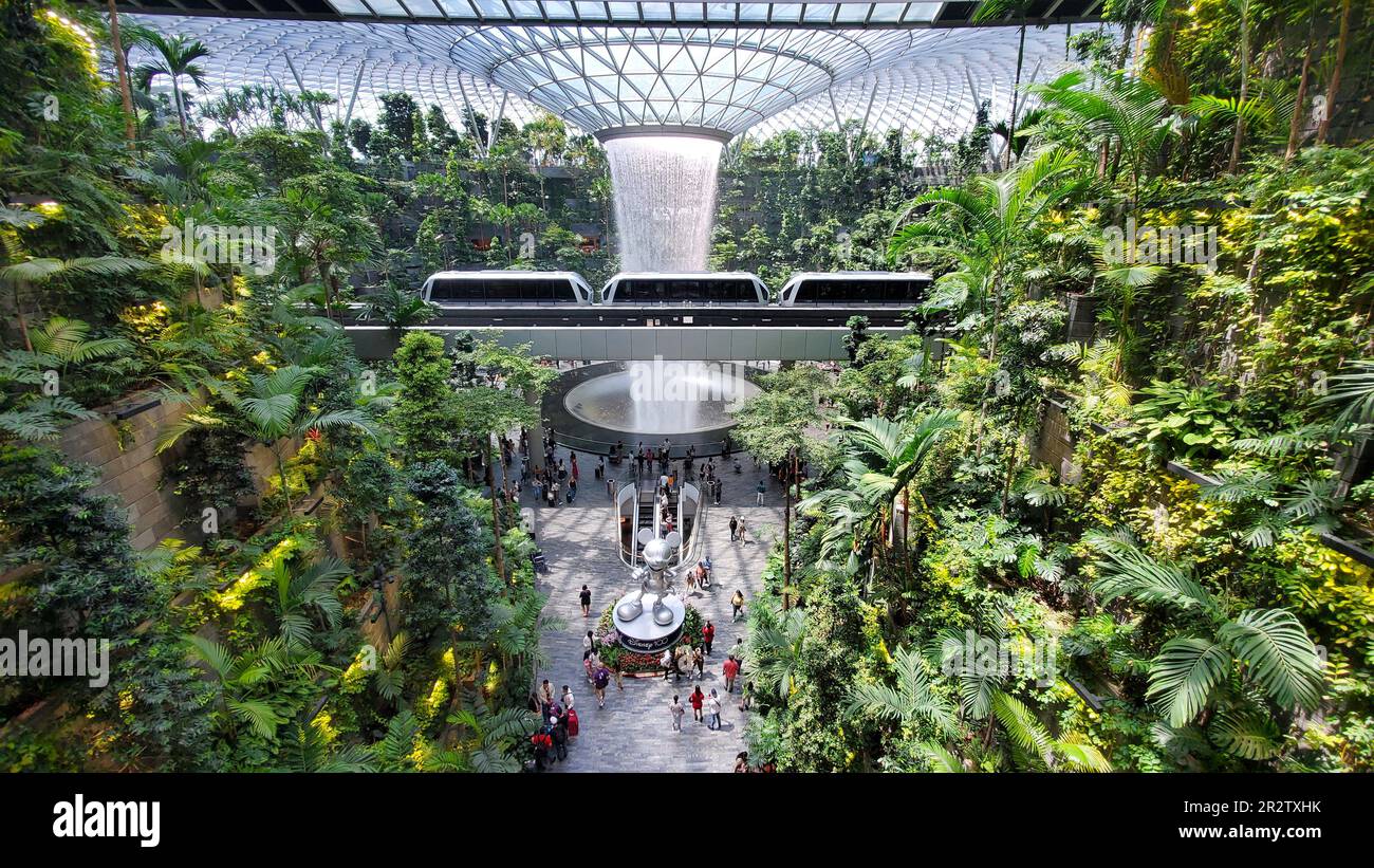 Changi Airport, Singapore - February 18, 2023 - Beautiful view of the ...