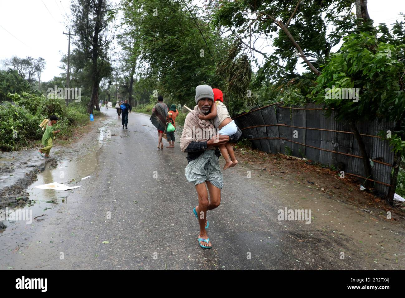 Cox's bazar, Bangladesh - May 14, 2023: Local people are moving to ...