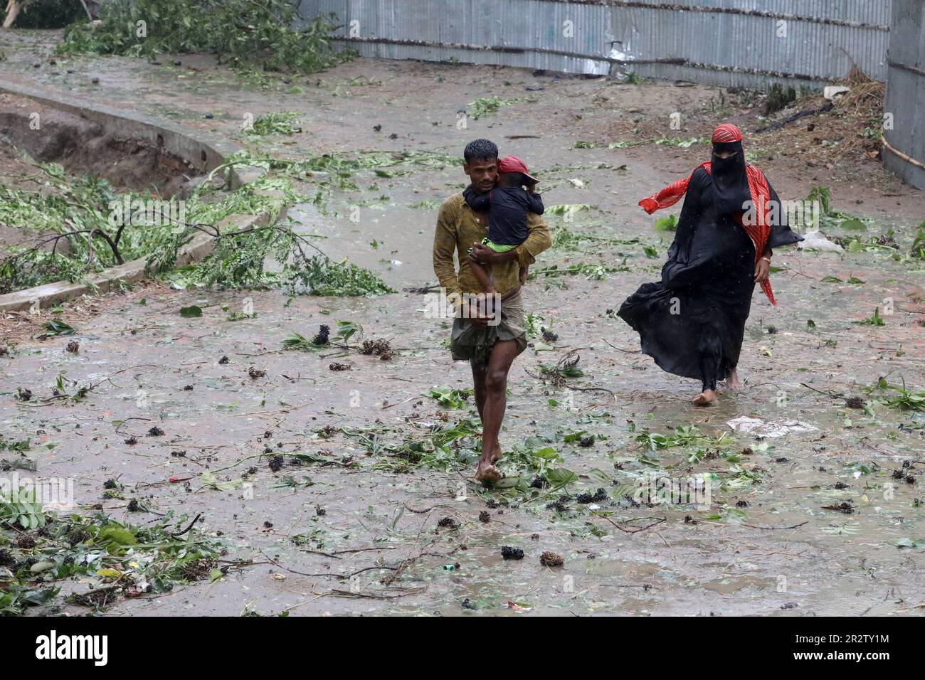 Cox's bazar, Bangladesh - May 14, 2023: Local people are moving to ...